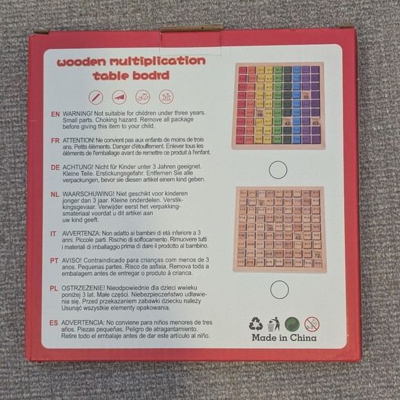 Learning Toy | Toys | Wooden Multiplication Board 7x7 Montessori Math ...